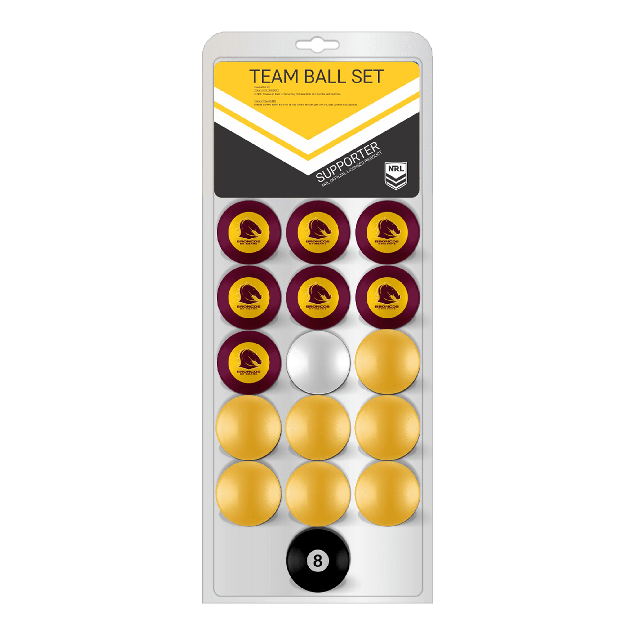 Buy NRL Teams Pool Ball Set from Cue Store